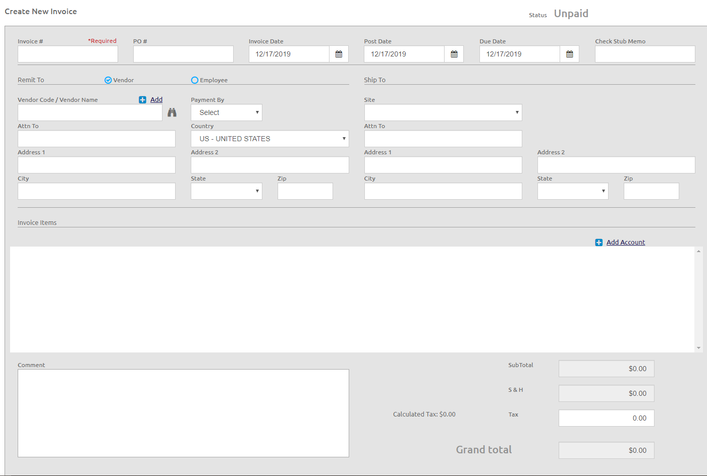 Manage Invoices in Accounts Payable