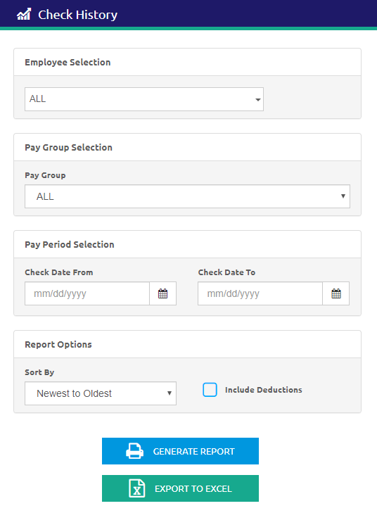 Check History Report