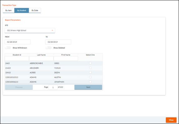 Transaction History Report